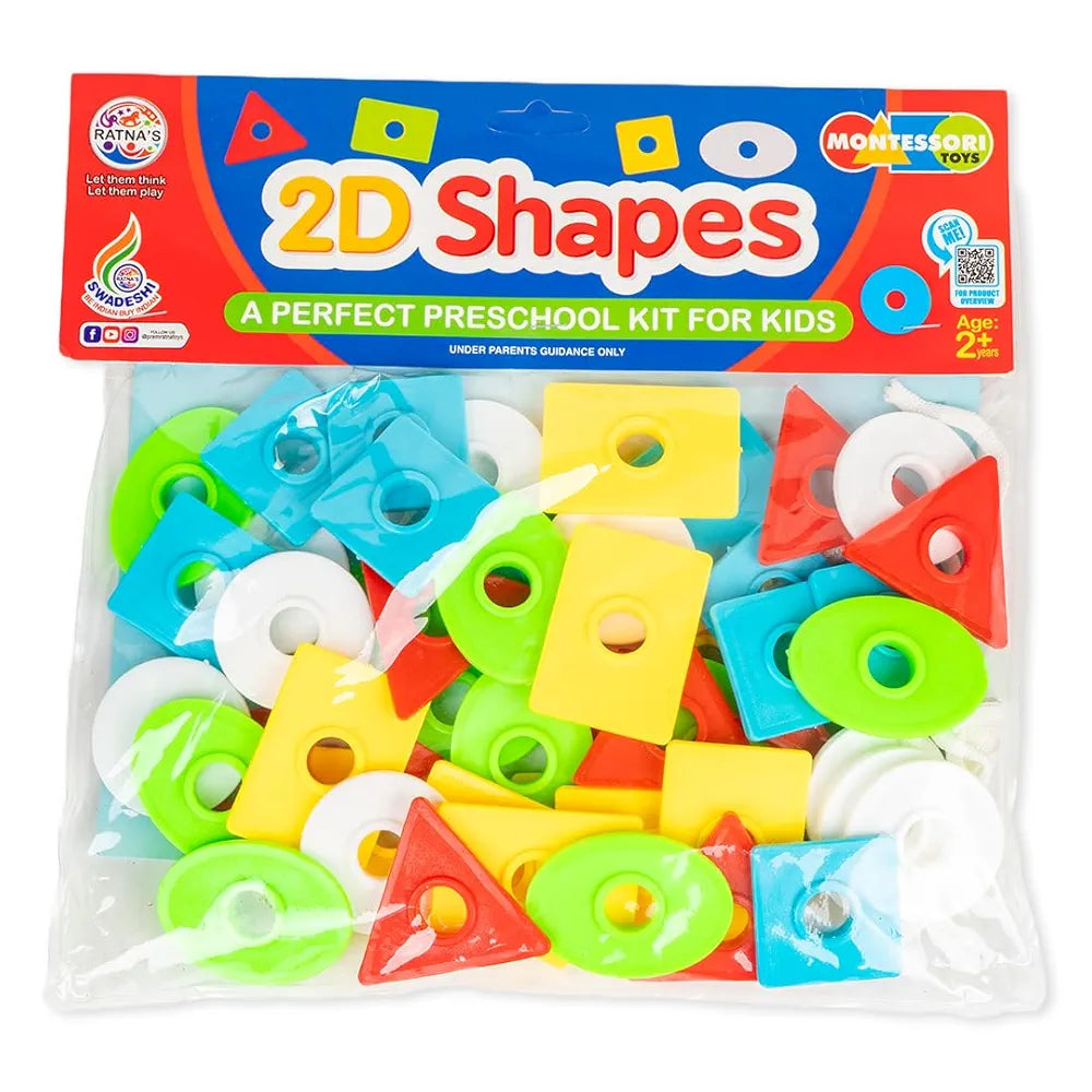 Ratna's 2D Shapes Shooter Plastic 5 Geometric Shapes Lacing Activity P ...
